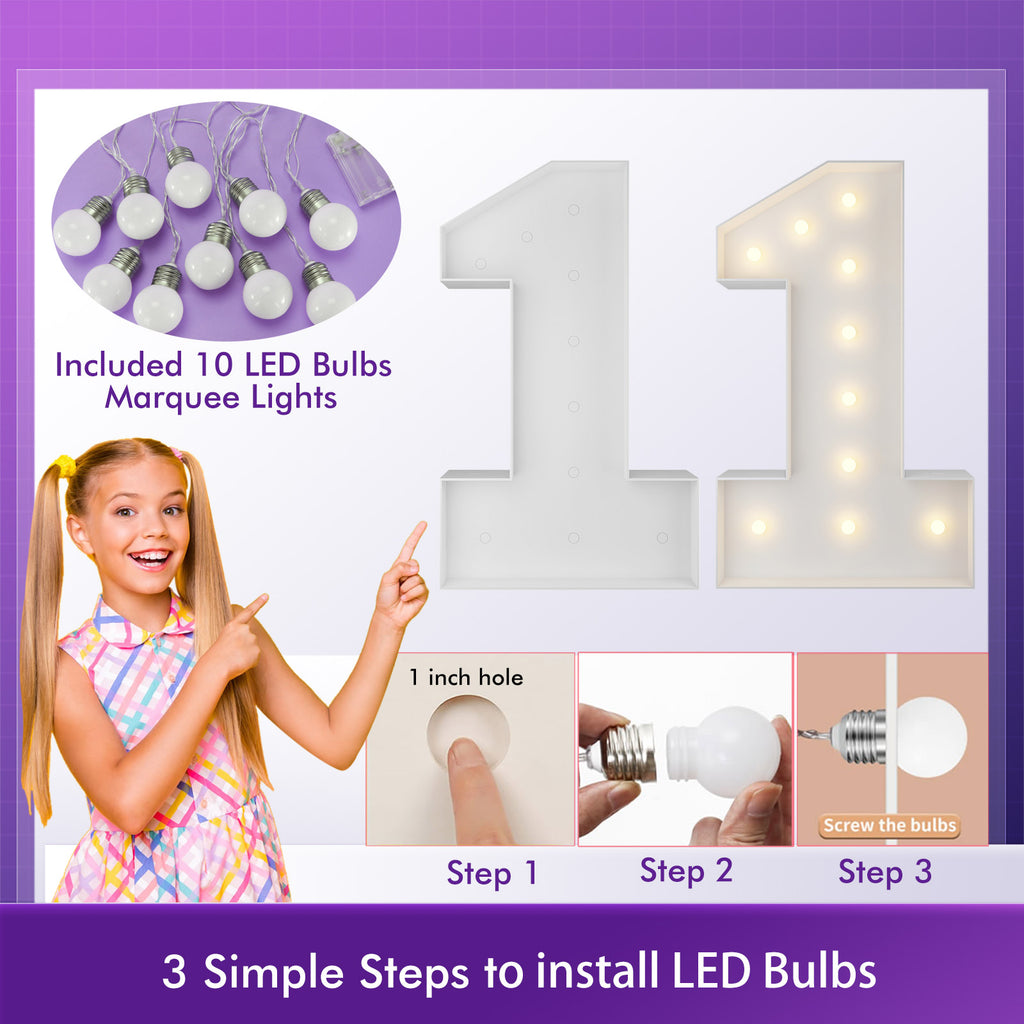 3FT Marquee Light Up Number 0-9 DIY Craft Kit – JoyBox Design
