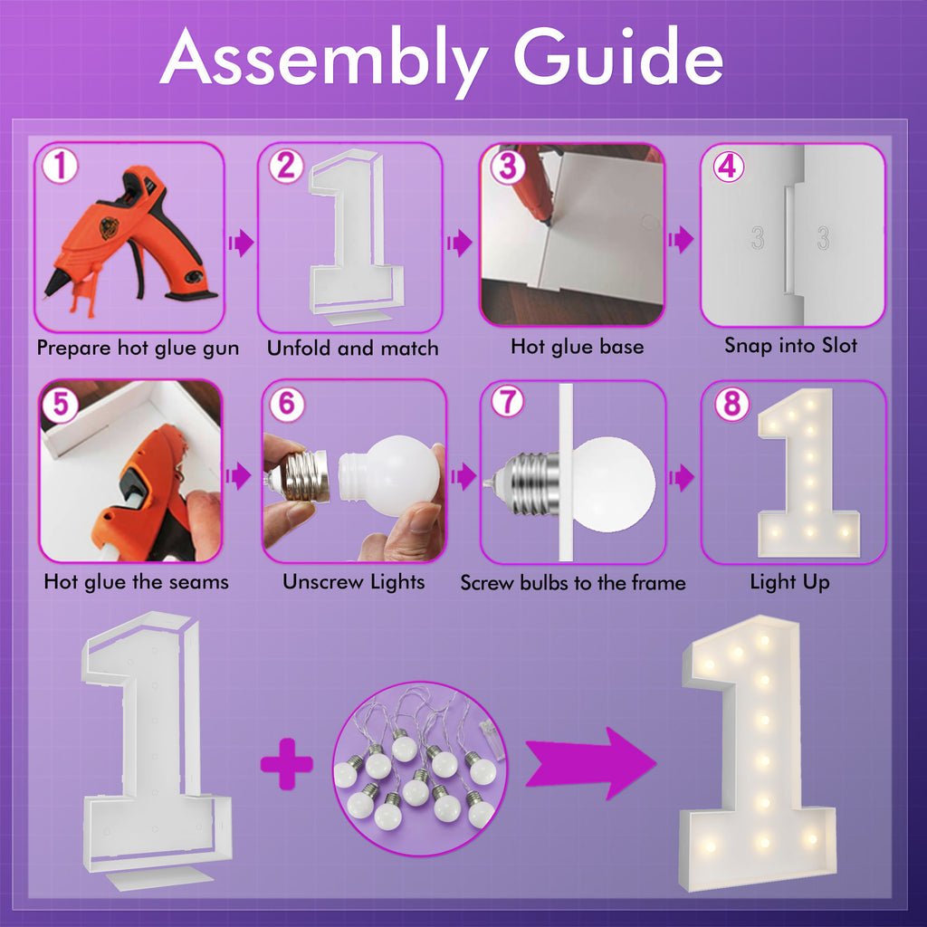 3FT Marquee Light Up Number 0-9 DIY Craft Kit – JoyBox Design