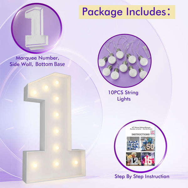3FT Marquee Light Up Number 0-9 DIY Craft Kit – JoyBox Design