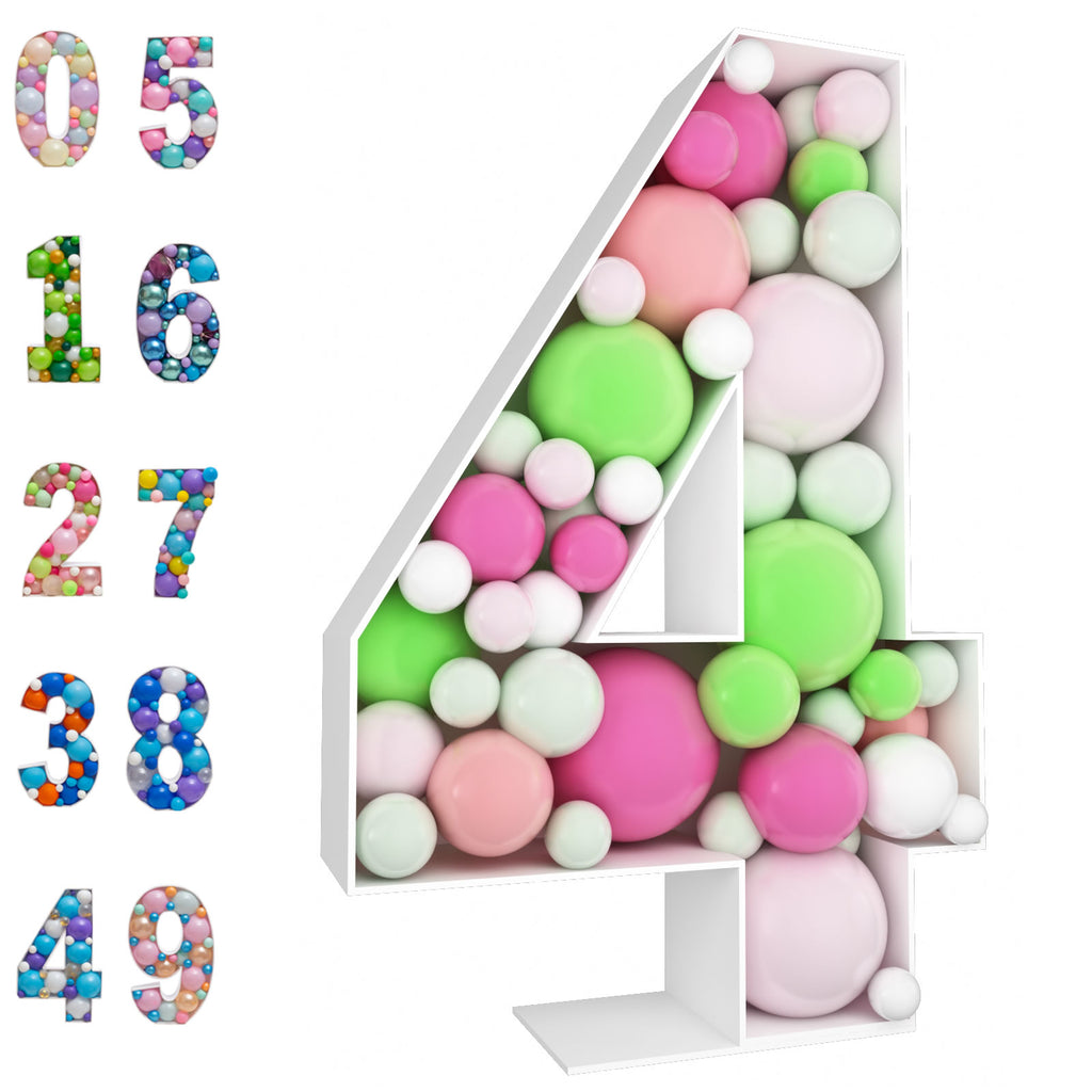 3FT Mosaic Balloon Numbers Frame 0-9 DIY Craft Kit – JoyBox Design