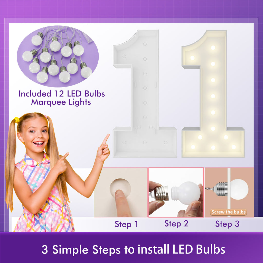 4FT Marquee Light Up Numbers 0-9 DIY Craft Kit – JoyBox Design